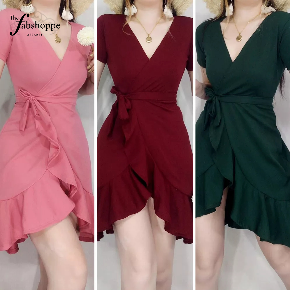 LUNA V-NECK SHORT SLEEVES MIDI DRESS ☘️ CASUAL CREPE OOTD ☘️ THE FAB ...
