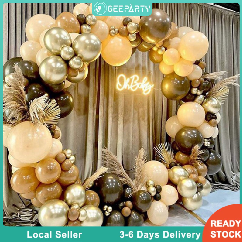 Coffee Brown Retro Balloons Garland Set Arch Kit Birthday Party Wedding ...