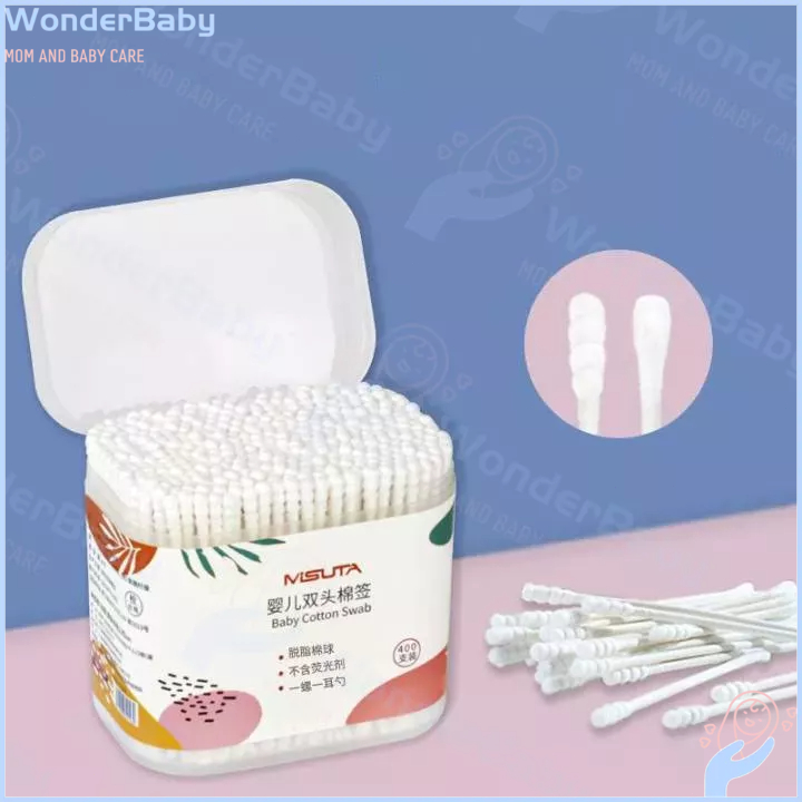 Wonderbaby 400Pcs/Box Double Head Cotton Swab for Baby Disposable Swab ...