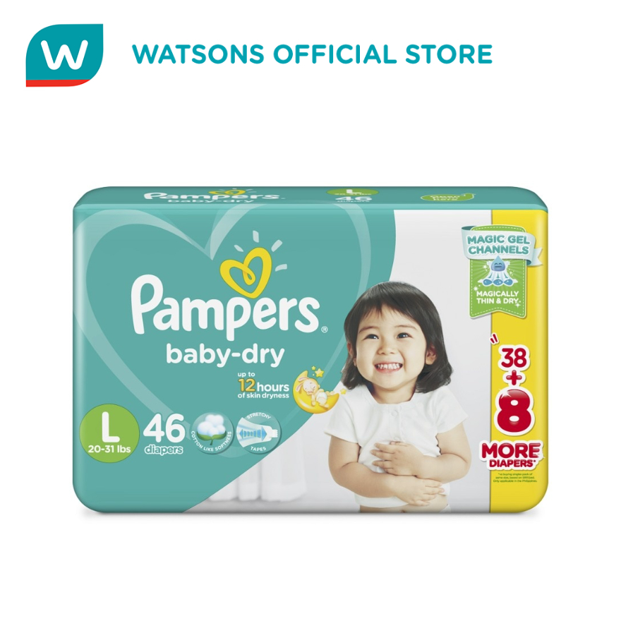PAMPERS Baby Dry Taped Diaper Large 46s Jumbo Pack | Shopee Philippines