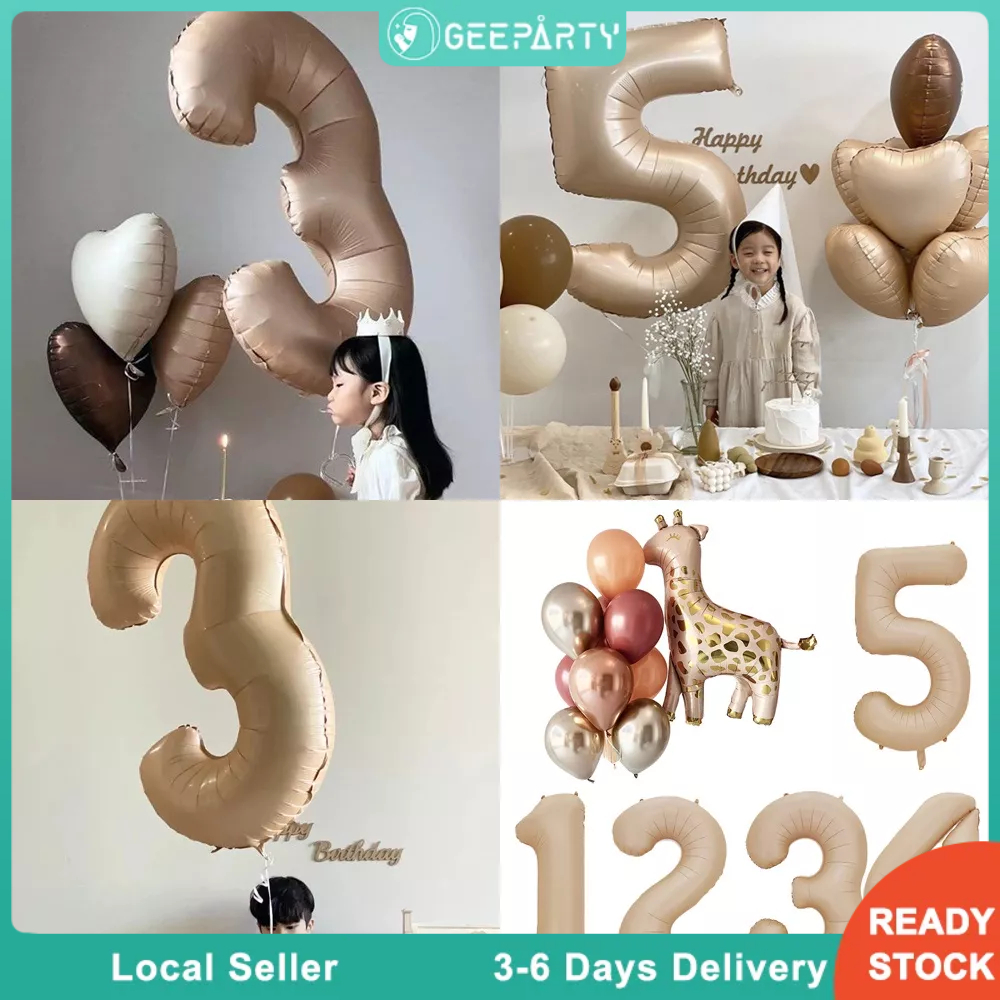 32 inch Caramel Color Number Balloon for Birthday Party Decoration ...
