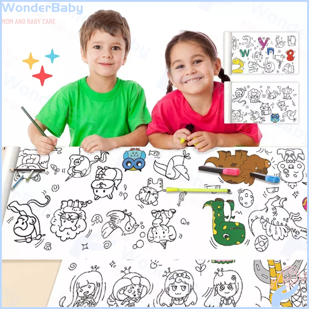 Wonderbaby 3M Kids Coloring Roll Painting Rolls Drawing Paper for Kids ...