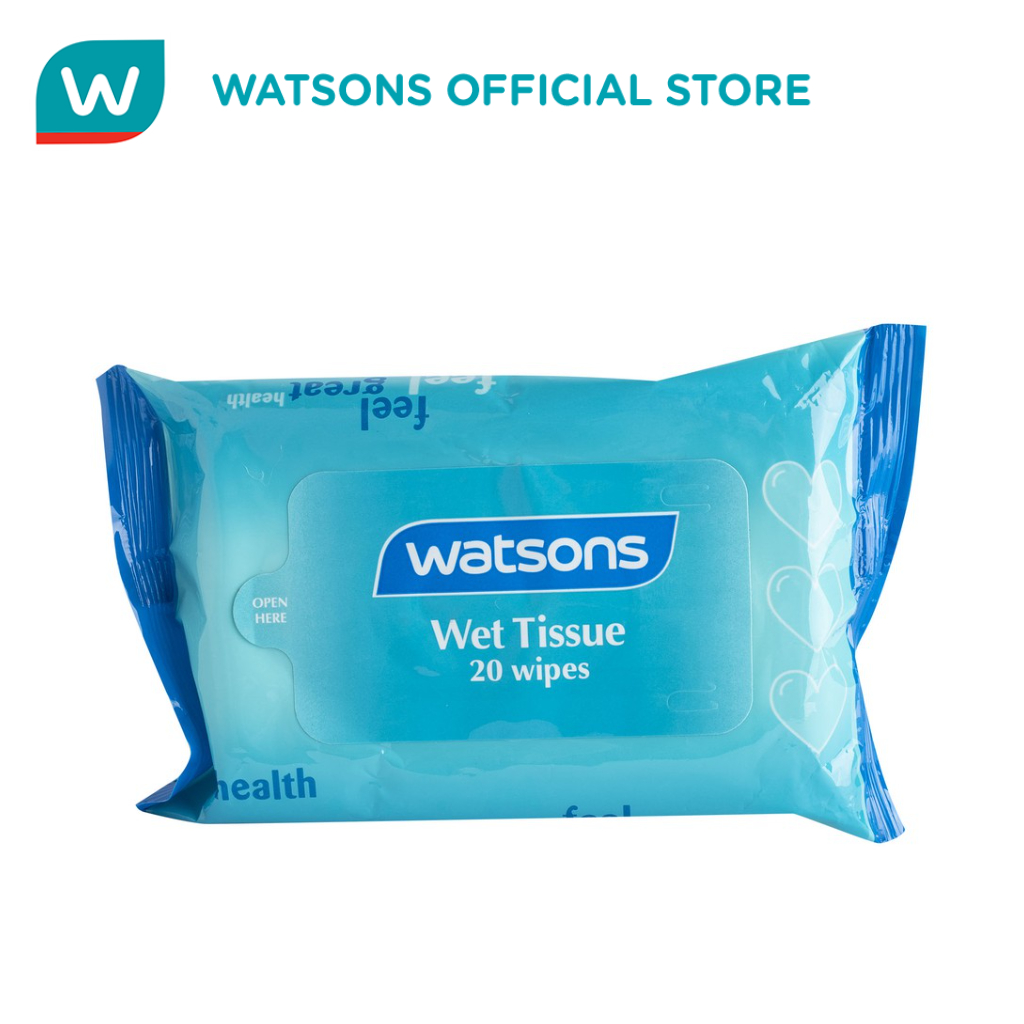 WATSONS Blue Wet Tissue 20 wipes | Shopee Philippines