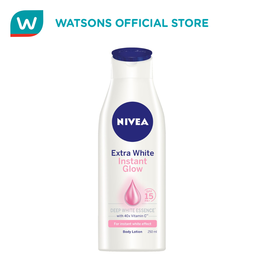 NIVEA Body Lotion Extra White Instant Glow, Instant Whitening SPF 15 ...