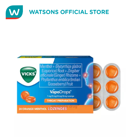 VICKS VapoDrops Lozenges Orange Menthol 24s | Shopee Philippines