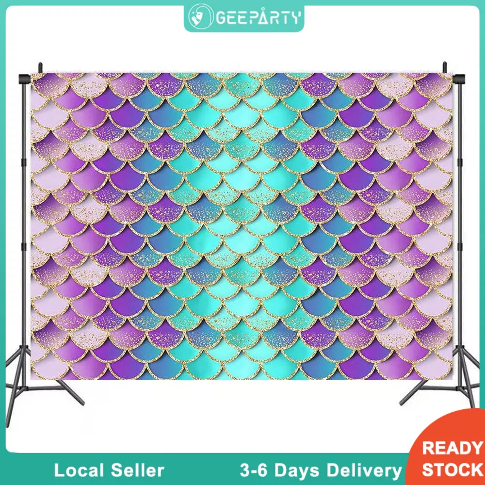 150x100cm Mermaid Theme Backdrop Cloth Photography Background Party ...