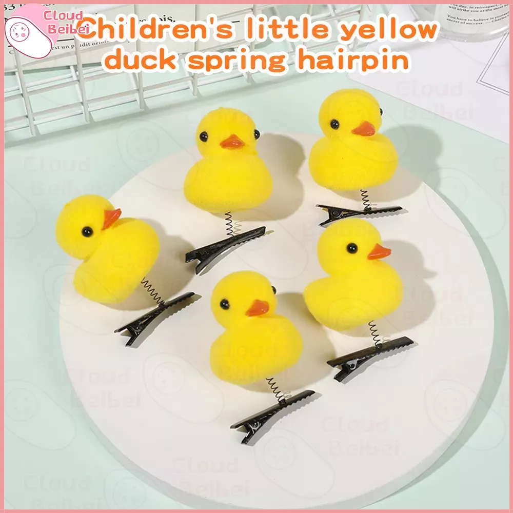 Cloud Cute Three-dimensional Little Yellow Duck Hairpin Cute Kids ...