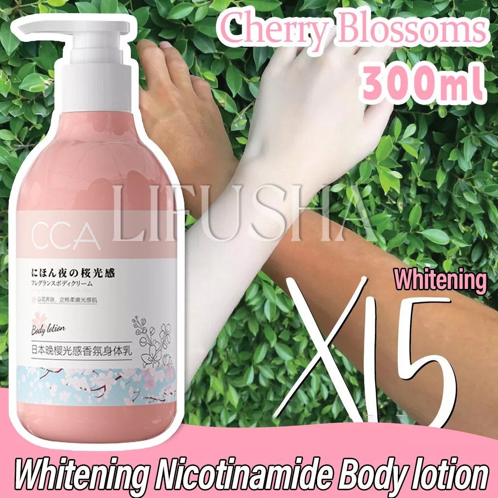 LIFUSHA 300ML Sakura Whitening Body Lotion Cherry Blossom Nicotinamide Lotion Remove melanin ...