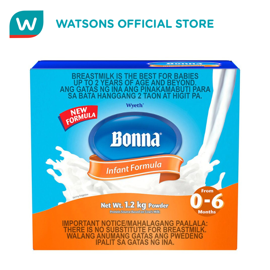 BONNA Stage 1 Infant Formula for 0 to 6 Months Bag in Box 1.2kg (4g x 3 ...