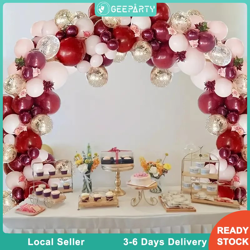 Wine Red Balloon Garland Christmas Balloon Set For Mother's Day Wedding ...