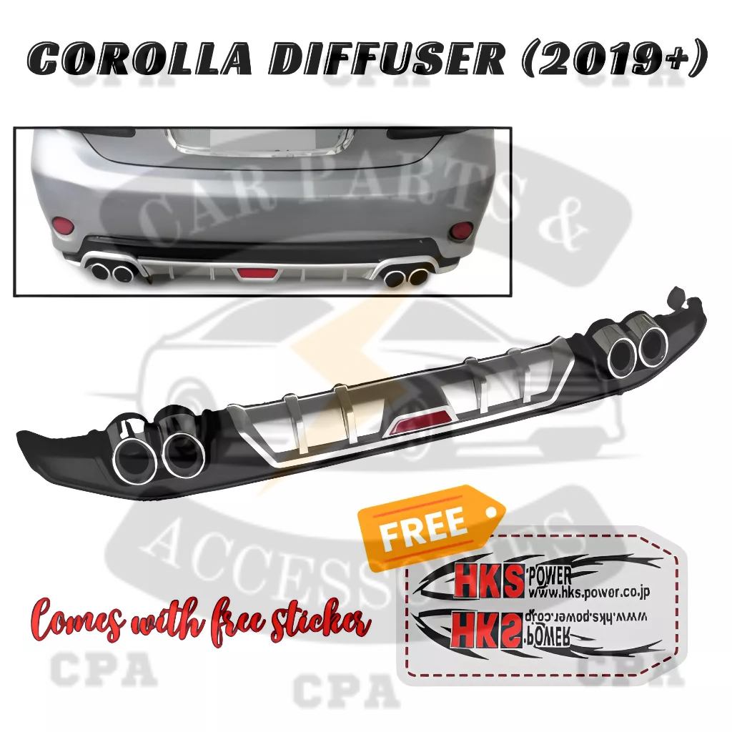 CPA 2019- 2023 TOYOTA COROLLA DIFFUSER Car Rear Bumper Diffusers Lip ...