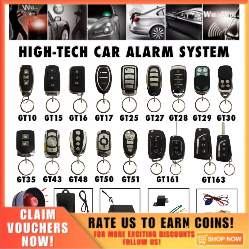 LD 1Set Universal Car Alarm System Anti-theft with Remote Controller ...