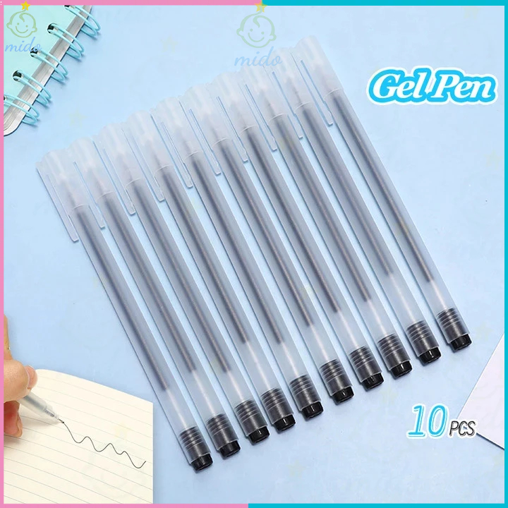 MD 10pcs Ballpen Set Wholesale Sign Pen Carbon Pen Gel Pen Black 0.5 ...