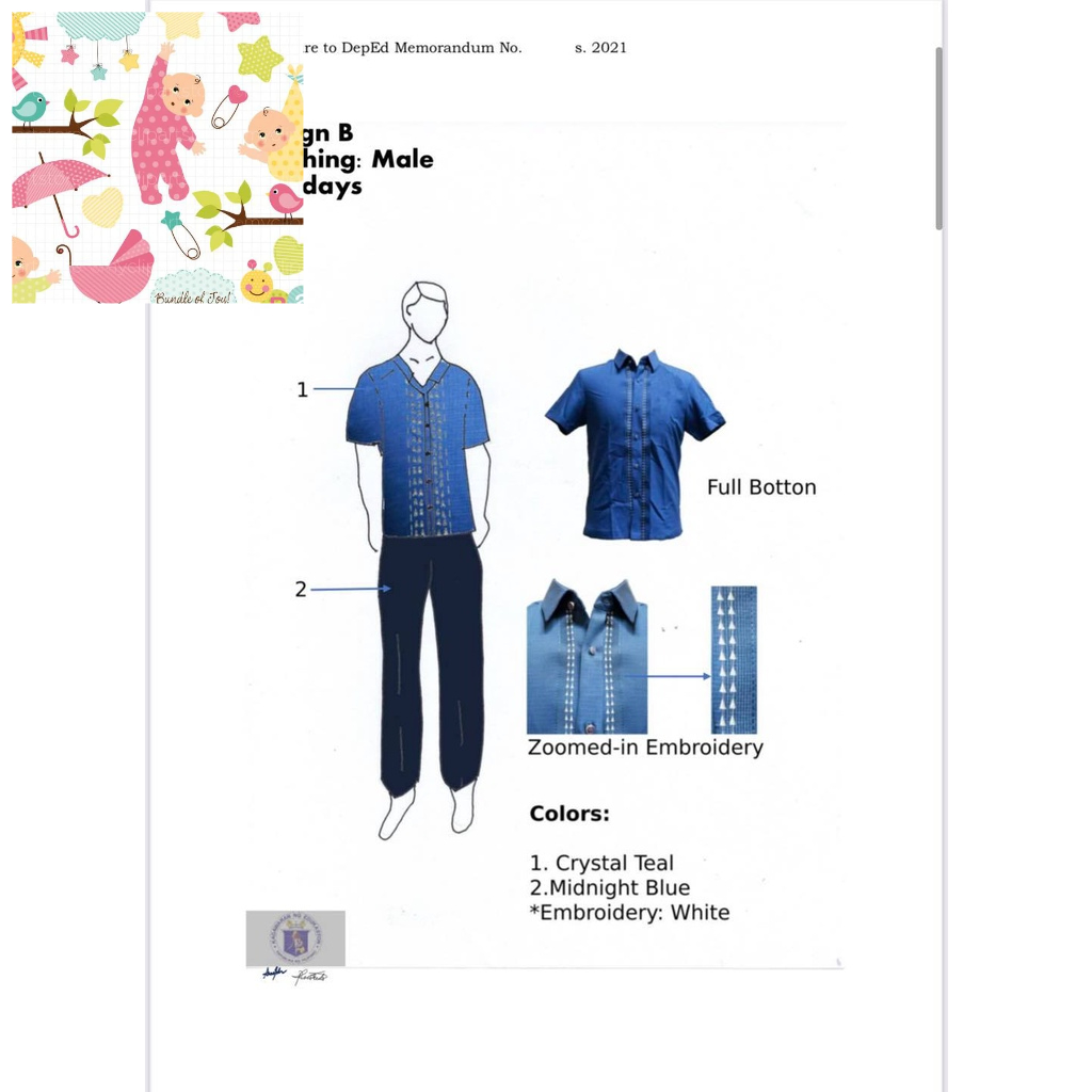 DEPED TEACHERS UNIFORMS FABRIC ONLY MALE FEMALE MEN'S LADIES SET MONDAY ...