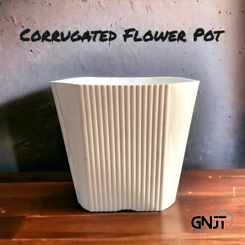 Corrugated Flower Pot Plastic Paso Minimalist | Shopee Philippines