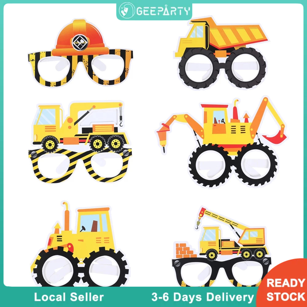6pcs Construction Engineering Eyeglasses Paper Glasses for Kids ...