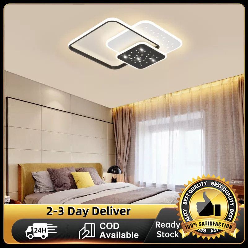 Tricolor Nordic LED Light Ceiling Light Bedroom Center Light Remote ...