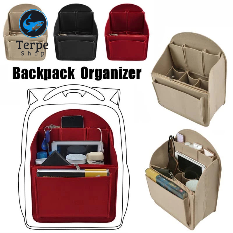 Backpack Liner Bag Travel Organizer Felt Bag Insert Cosmetic Bag with ...