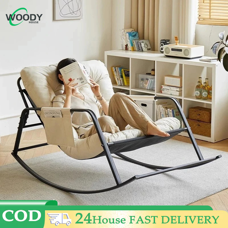 Rocking chair Nordic style recliner sofa rocking chair nap balcony lazy ...