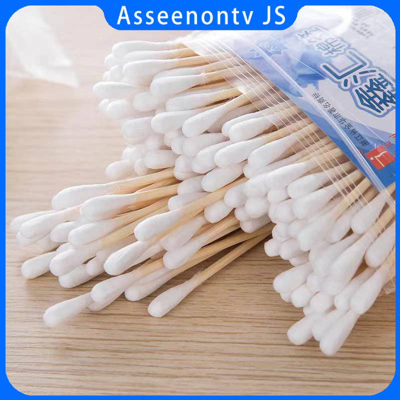 Asseenontv #100Pcs/Set Double Head Wood Cotton Swab Applicator Stick ...