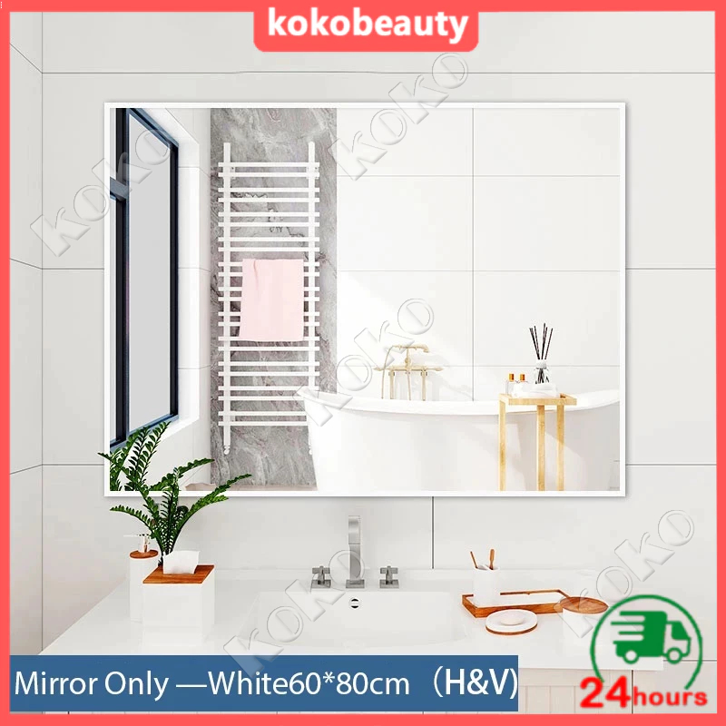 【COD】Rectangle Bathroom Mirror With Rack Toilet Mirror Wall Mirror ...