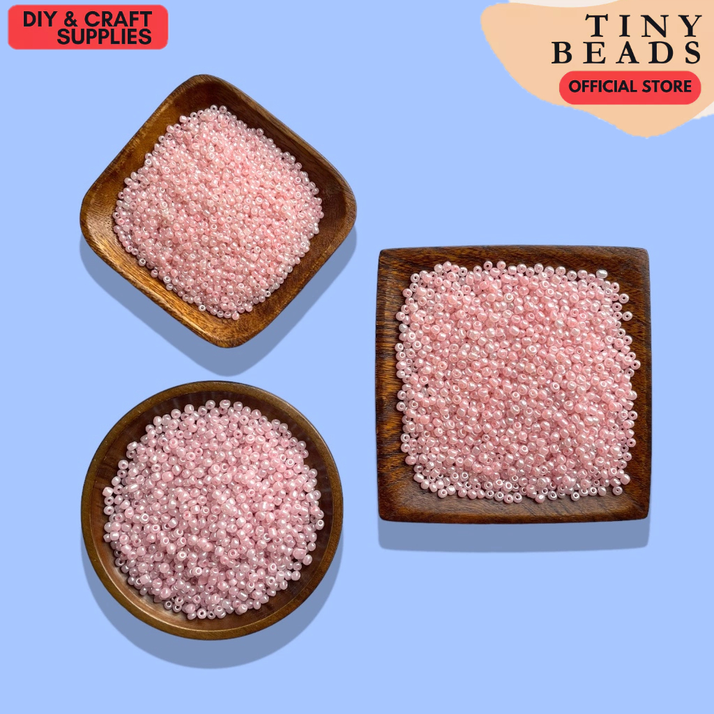 Pearl Glazed Seed Beads Seashell Pink 3mm, 4mm | Shopee Philippines