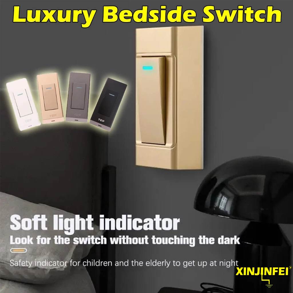 Surface Mount Switch Wall Installation Bedside On/Off Black Control ...