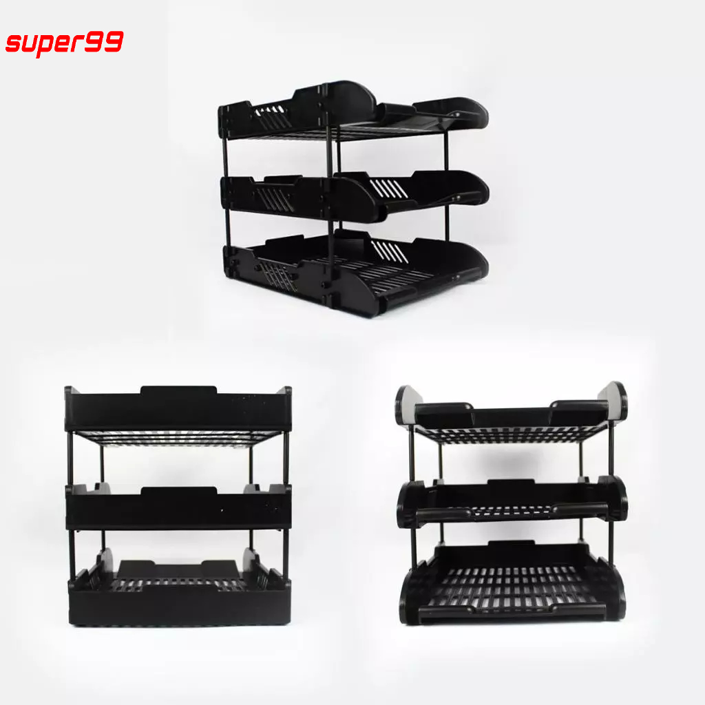 1InTheOffice Stackable Paper Tray Organizer, Plastic Tray, Office Desk ...