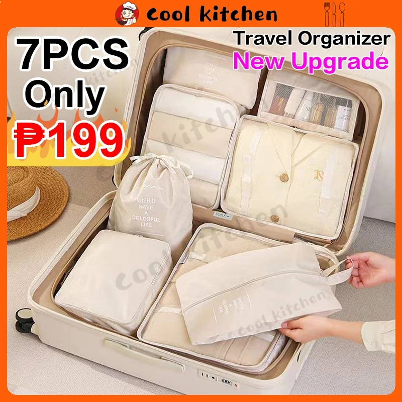 7PCS Travel Organizer Luggage Suitcase Pouch Foldable Waterproof ...