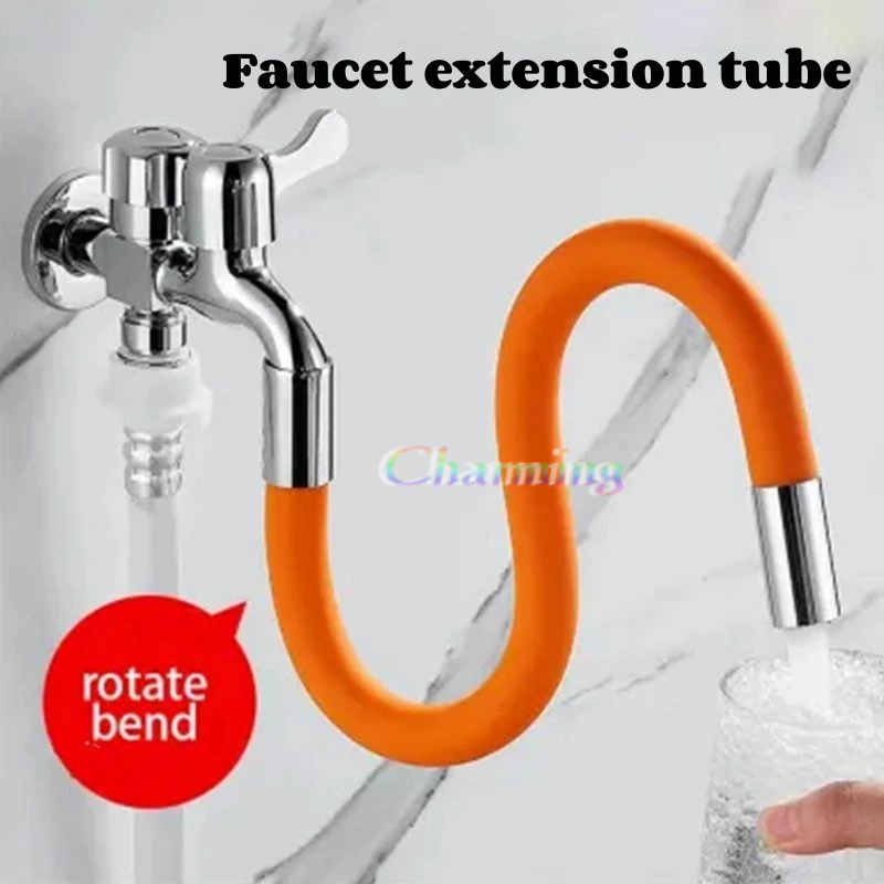 Rotatable Bending Water Faucet Adjustable Extension Hose Tube Pipe ...
