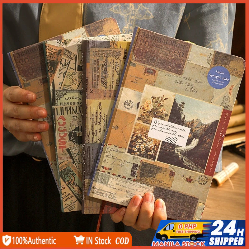 Retro notebook thick book big book learning college student hand ledger ...