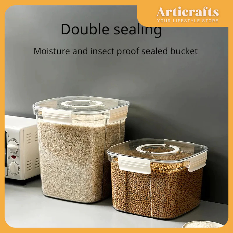 PET Double Sealing Rice Bucket Container - KANJI Model | Shopee Philippines