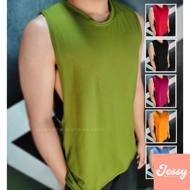 MUSCLE TEE FREE SIZE FITS M-XL Comfortable PLAIN COLOR Muscle tee for ...