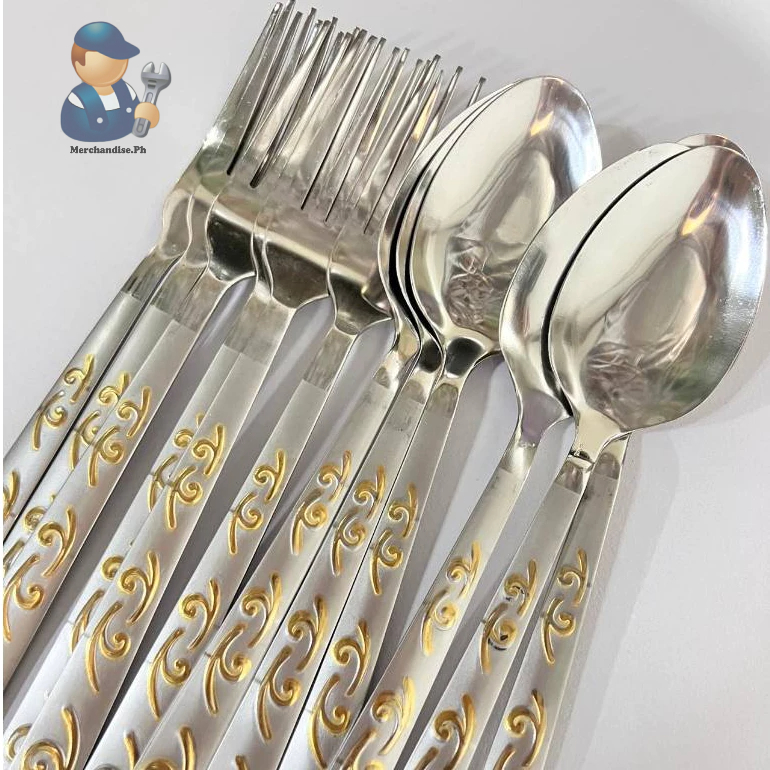 Set spoon and fork 6pcs spoon 6pcs fork stainless materials Cutlery Set ...