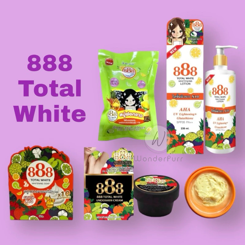 888 Total White Whitening Products (Lotion/UA Cream/Mini Duo Set/Glass ...