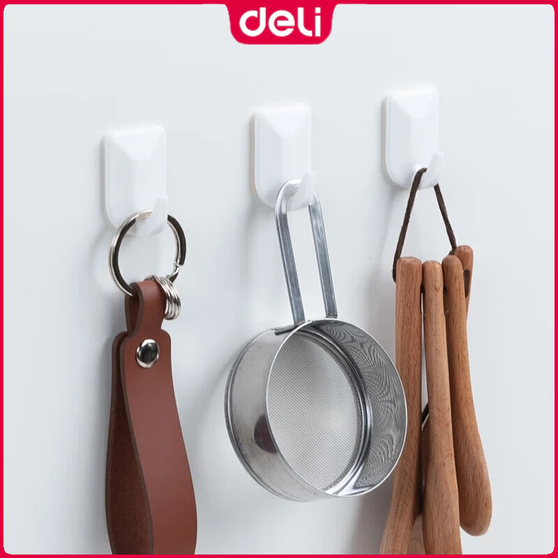Deli 4/6Pcs Hook 1/1.5kg Rated Load Hook Kitchen Hook Wall Strong ...