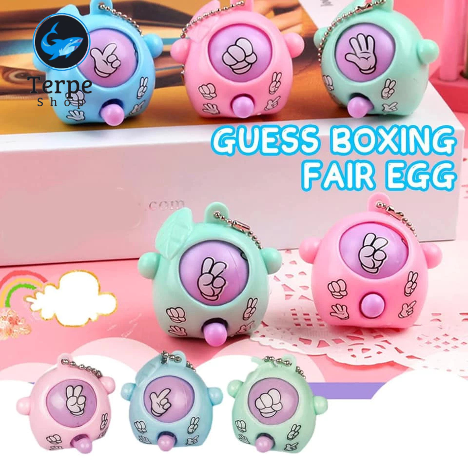 1Pc Mini Finger-guessing Rock Paper Scissors Toy Egg Delicate Key Chain ...