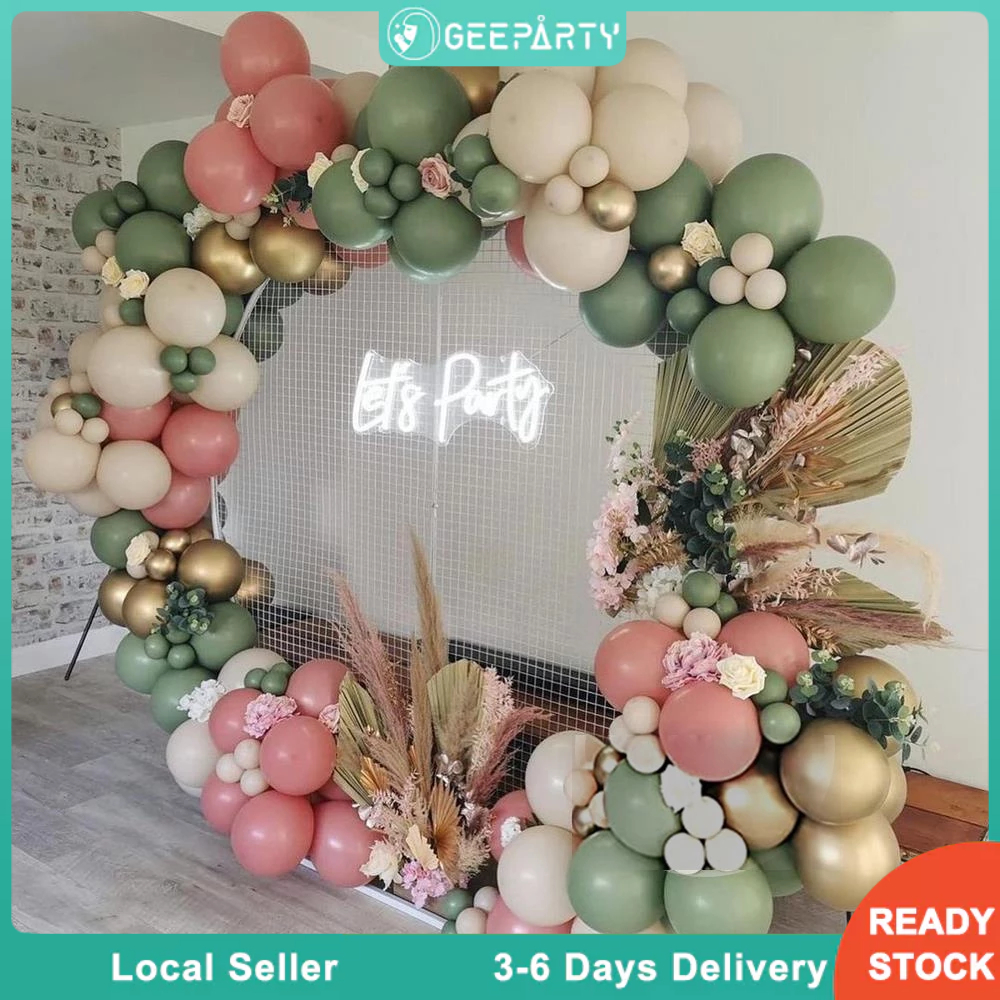 127pcs Sega Green Retro Pink Balloon Garland Set for Anniversary ...
