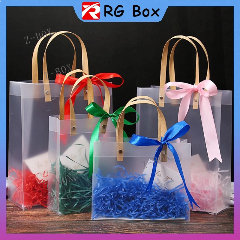 Frosted Plastic PVC Transparent Bags Souvenir Tote Bag Christmas ...