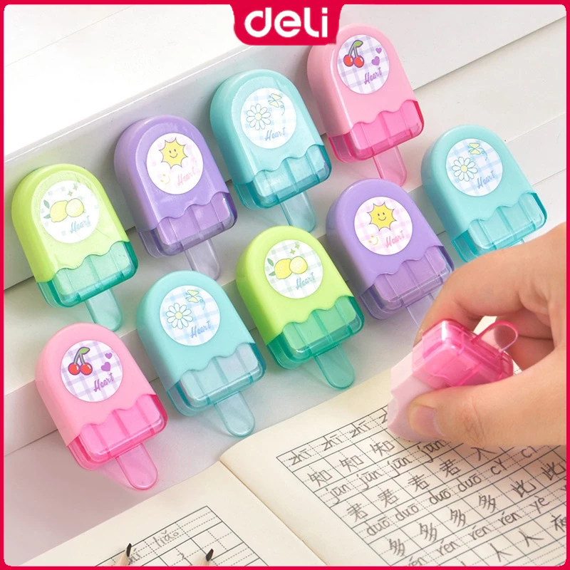 Deli 71122 Eraser For Kids School Supplies (Random color) (1Block ...