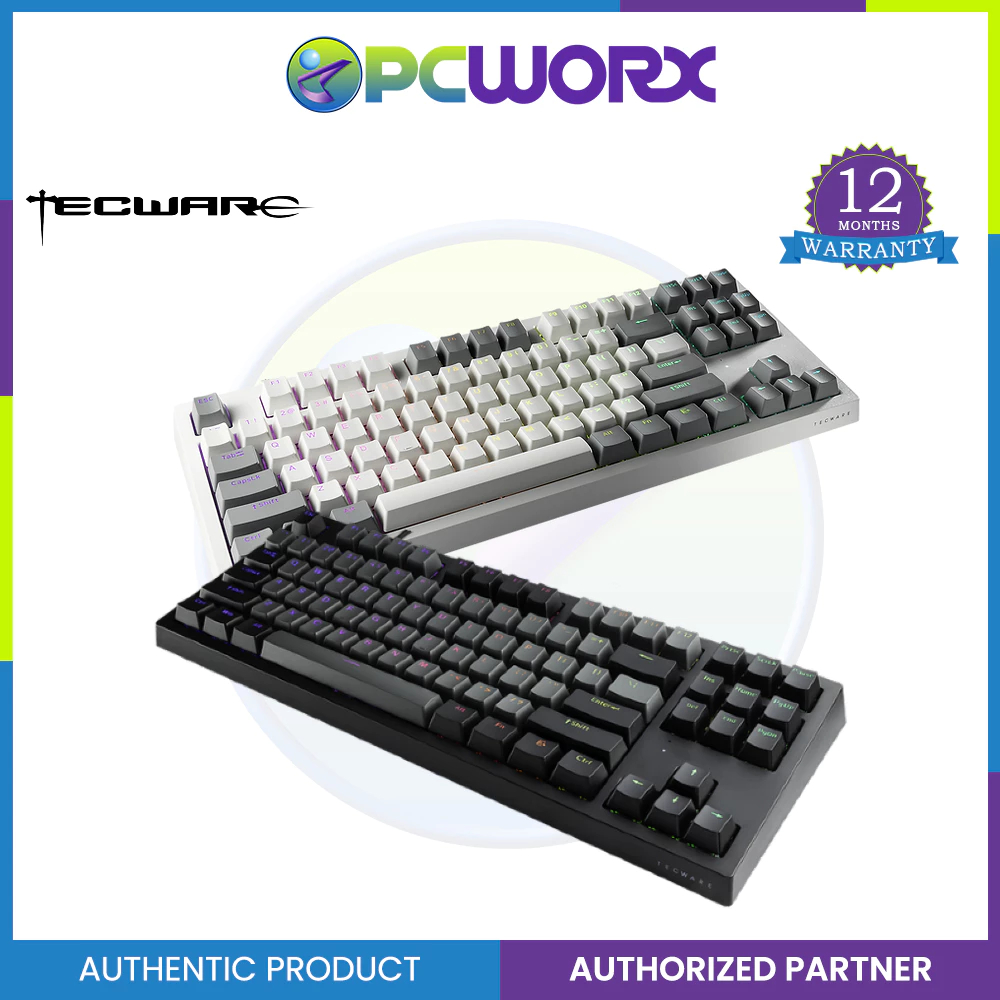 Tecware Phantom+ Elite 87-Keys RGB 3-Mode Mechanical Keyboard - White ...