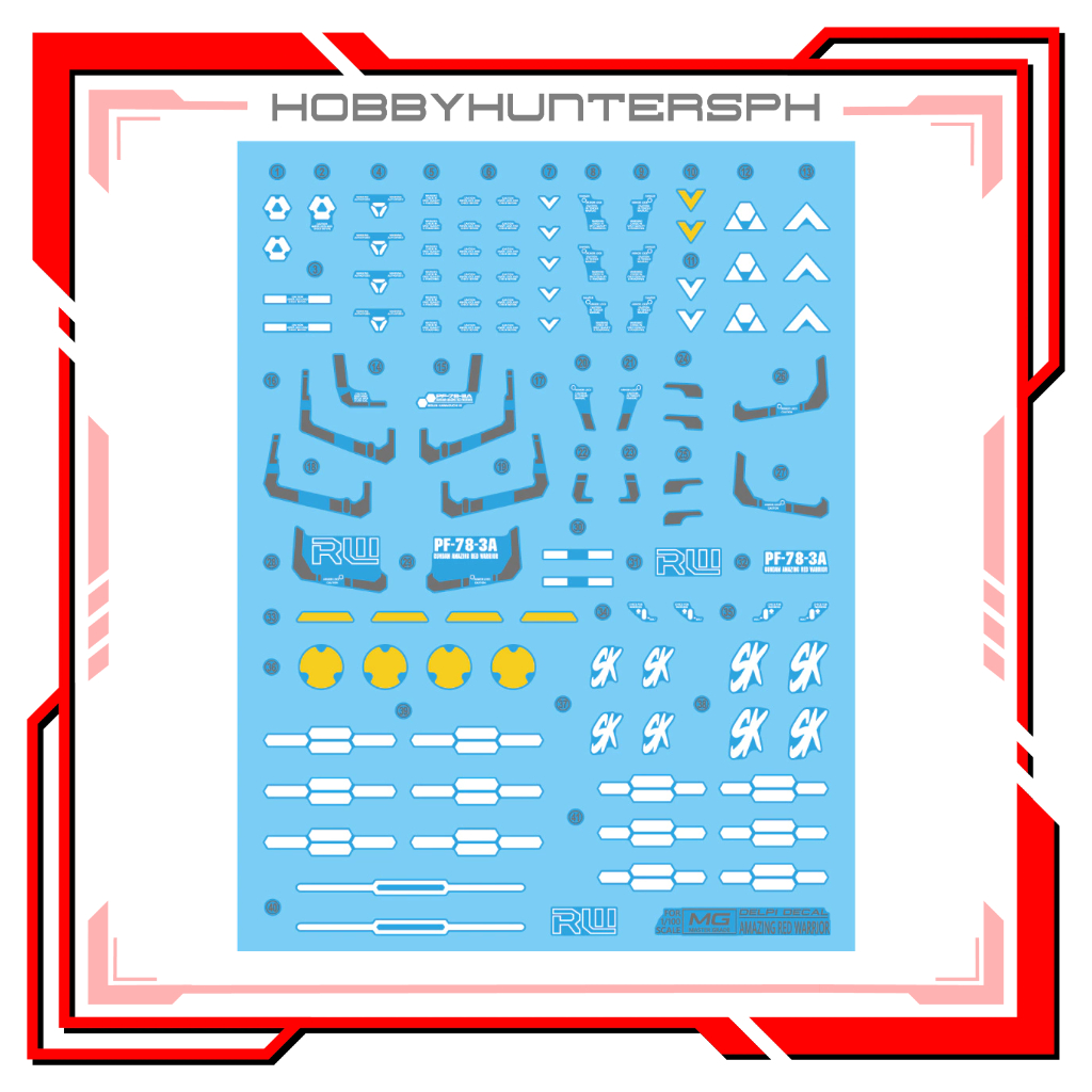 Delpi Decal MG Amazing Red Warrior Waterslide Decals | Shopee Philippines