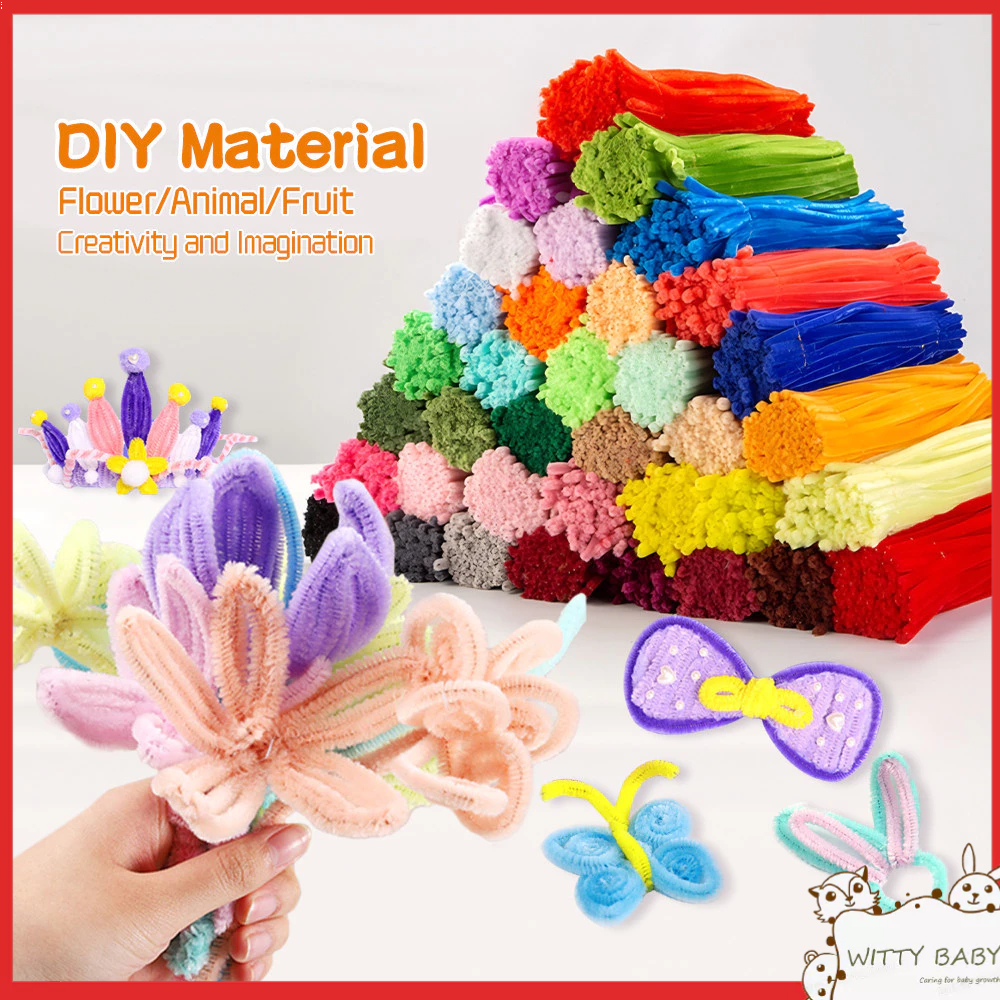 WB Chenille Twist Wire Fuzzy Wire 100Pcs Handmade Toys Diy Toys ...