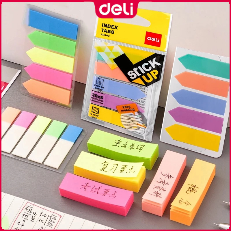 Deli Memo Pad Colorful Lable Sticker Bookmarks Notepad Sticky Note ...