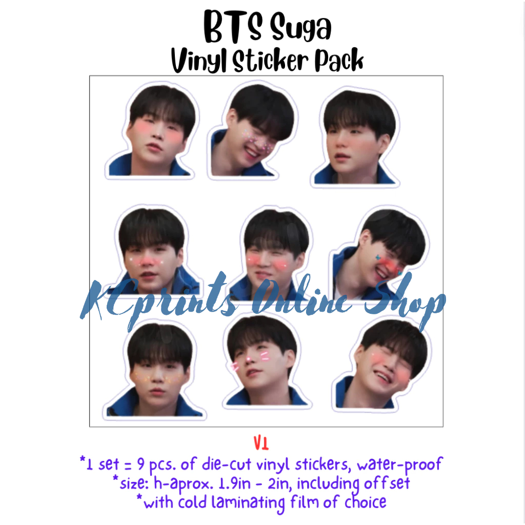 Bangtan Yoongi Suga Sticker Pack Fanmade Cute Deco | Shopee Philippines
