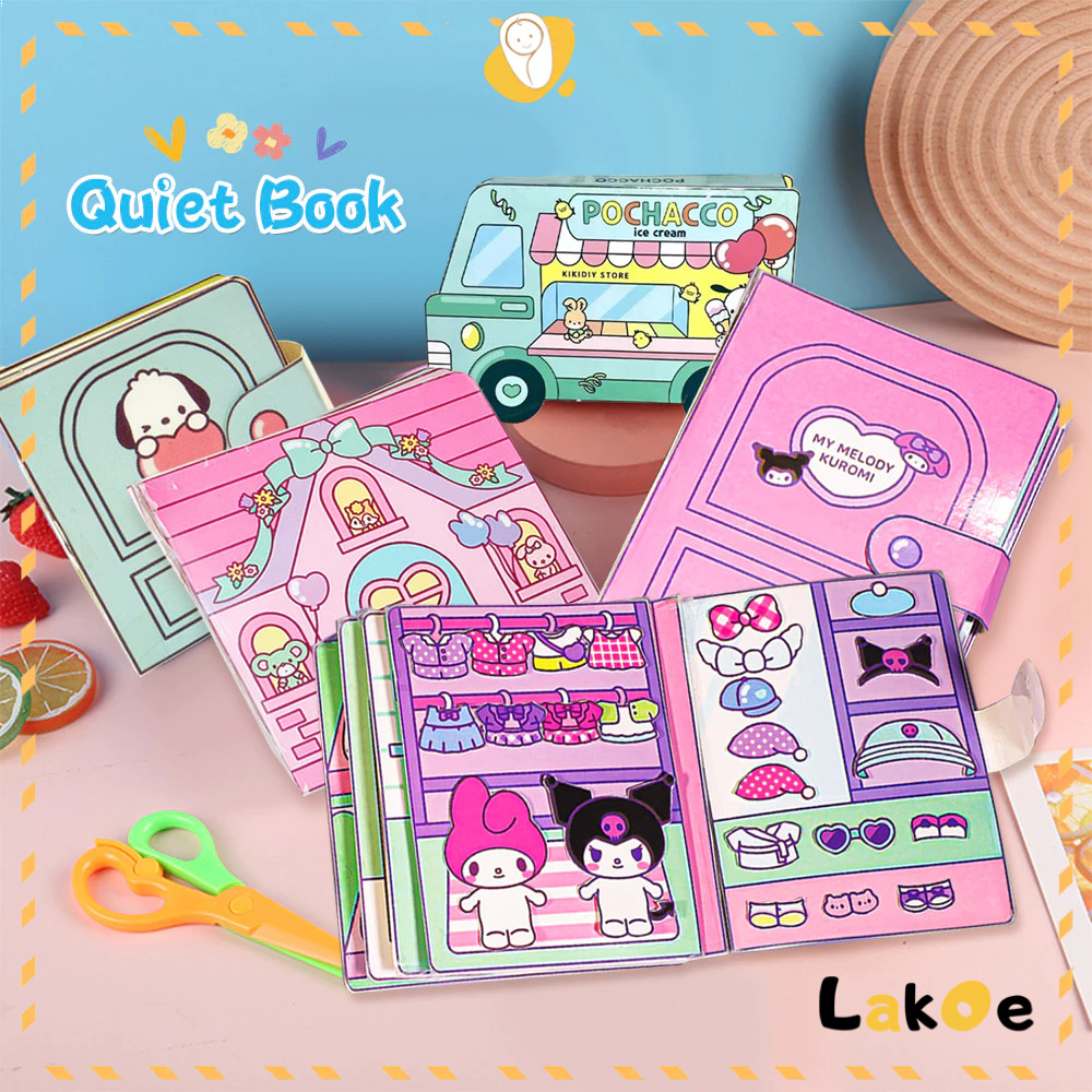 Lakoe Kids Quiet Book Kuromi Melody Diy Sticker Book Montessori Toys ...
