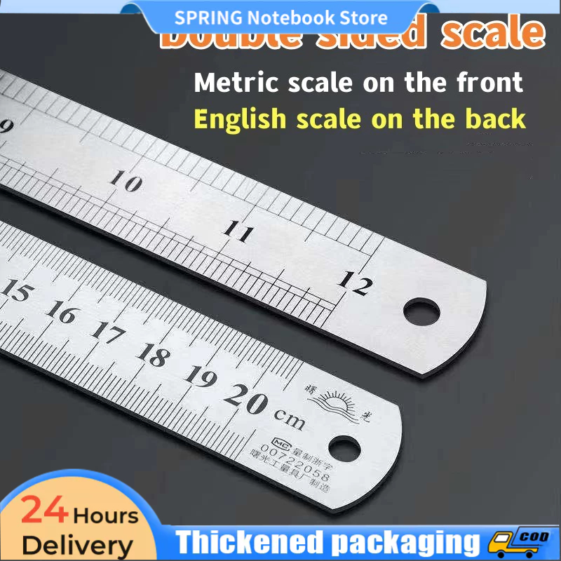 Stainless Steel Measuring Double-sided Scale Ruler 30cm/60cm High ...