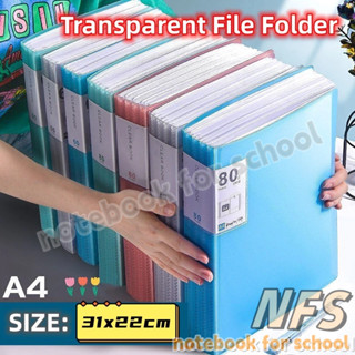 A4 Transparent File Folder Paper Storage Multi-layer Document Organizer Clear Book Stationery ...