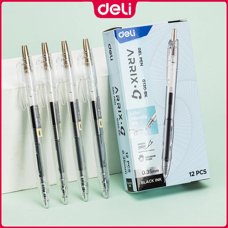 Deli EG130 Ballpen 0.35mm Press Gel Pen Quick-drying Pen Full Needle ...