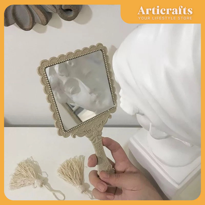 Nordic Vintage Rectangular and Round Hand Mirror | Shopee Philippines